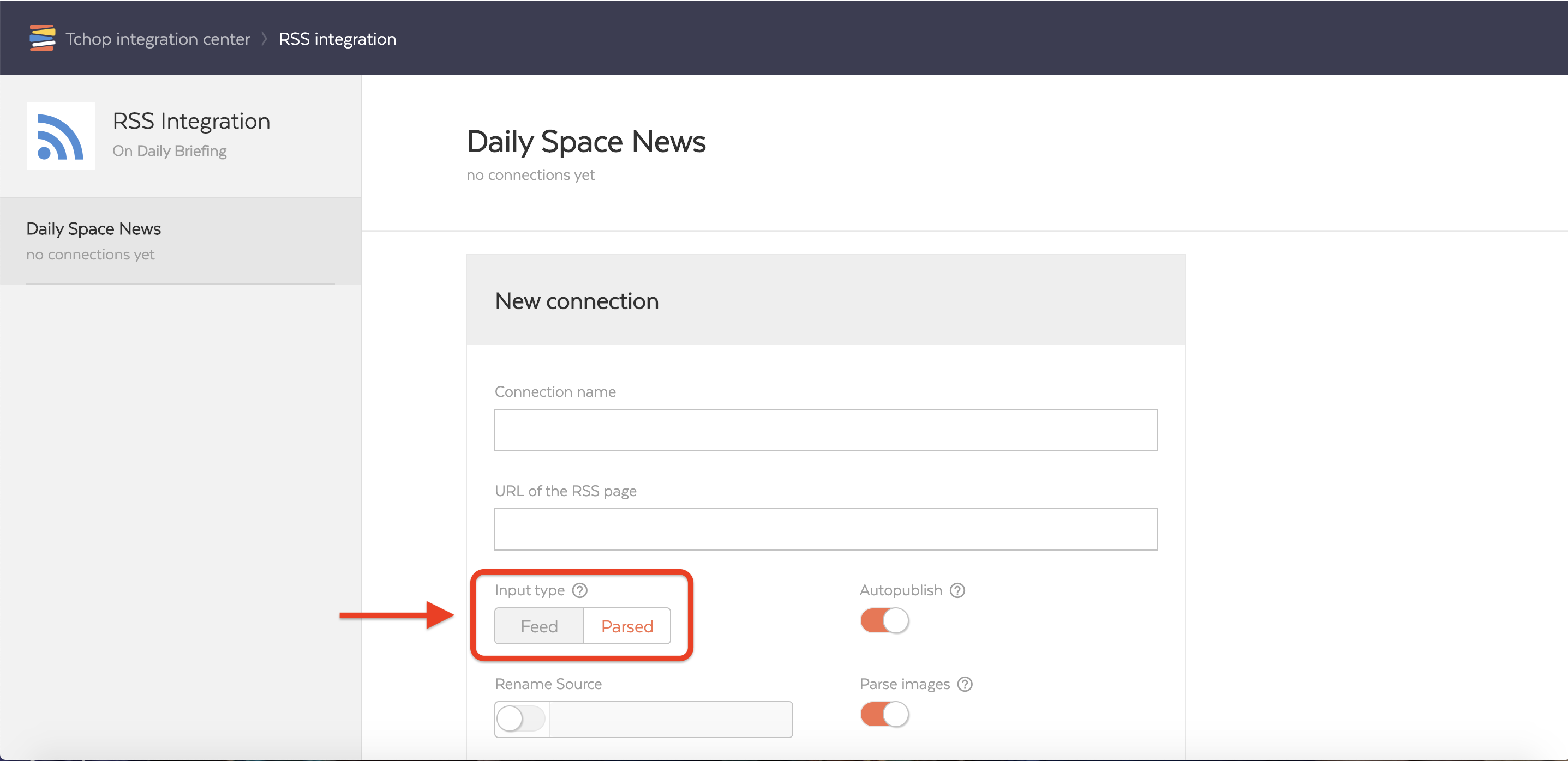 How to set up RSS integration withing seconds | tchop™ blog